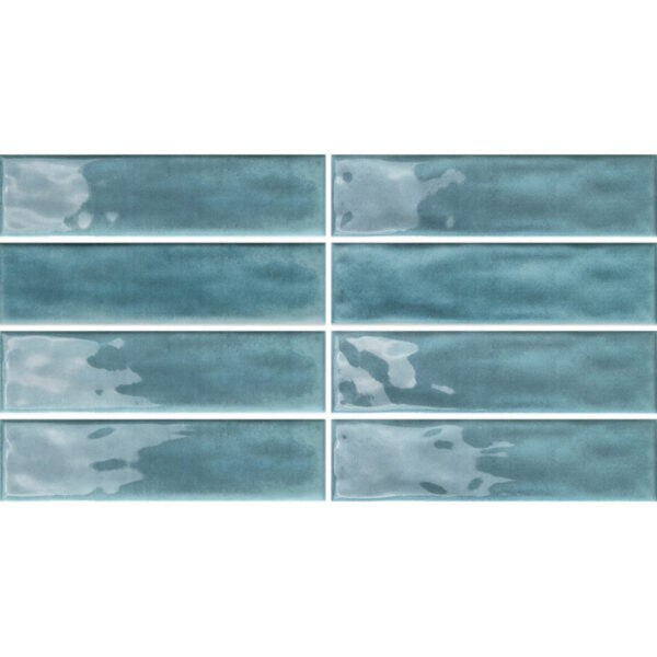 BOUTIQUE SUBWAY BABY BLUE GLOSS RIPPLE TILE 75×300 – Flush Bathroomware